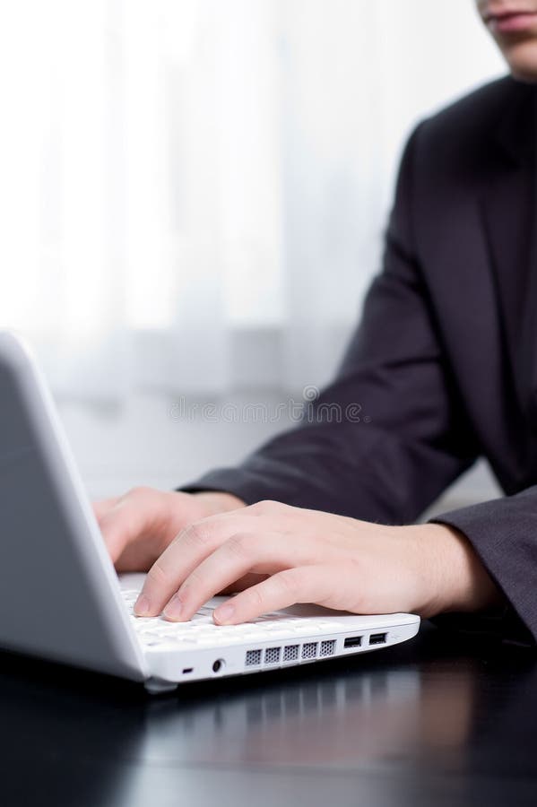 Businessman Typing on Laptop Stock Photo - Image of business ...