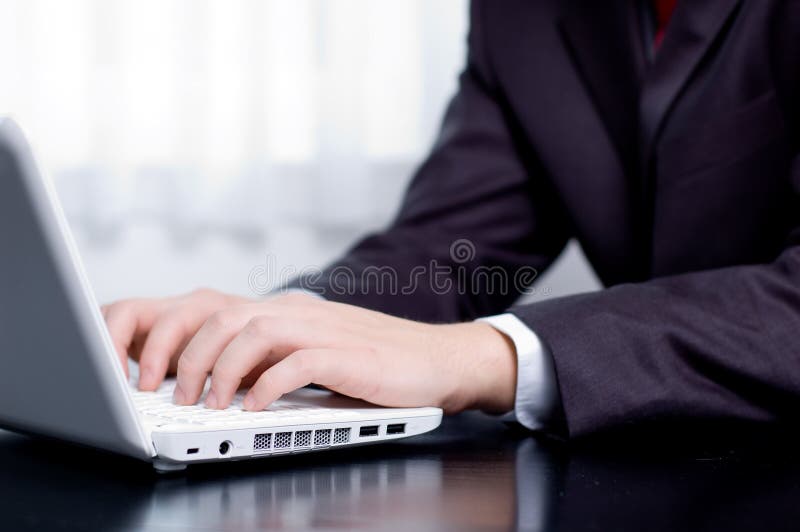 Businessman Typing on a Notebook Stock Photo - Image of modern, collar ...