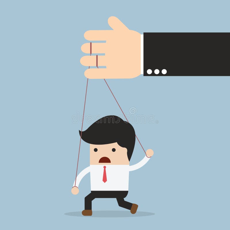 Businessman under control stock vector. Illustration of leader - 46944850