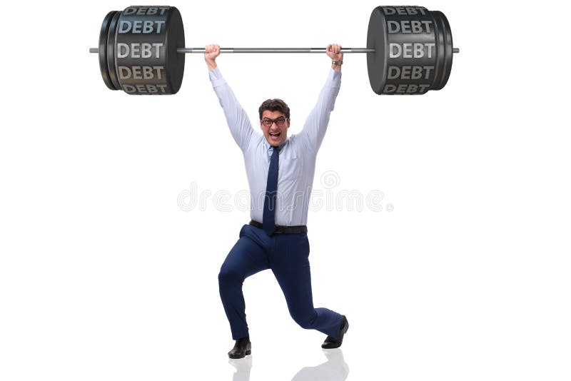 The Businessman Under Heavy Burden of Debt Stock Photo - Image of high ...