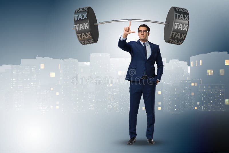 The Businessman Under Heavy Burden of Taxes Stock Photo - Image of 1040 ...