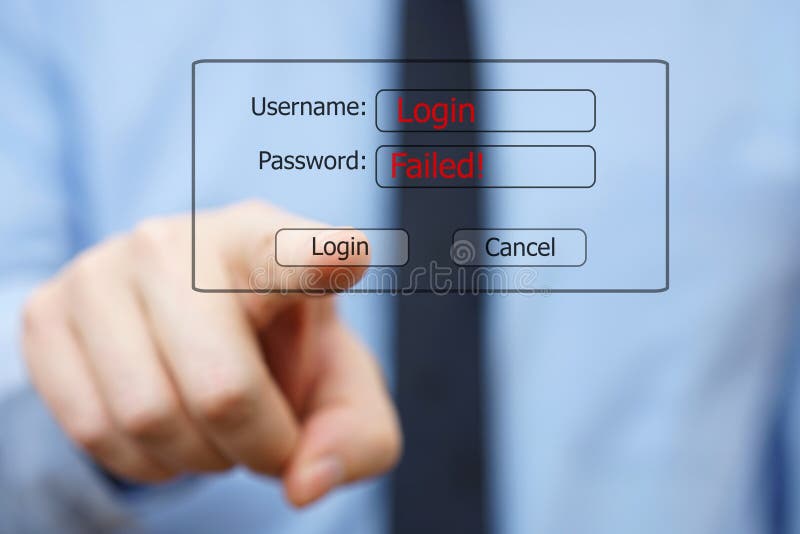 Businessman Unsuccessfully Tries To Log into the System Stock Photo ...