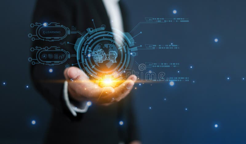 Businessman Use AI Technology Artificial Intelligence To Generate Data and Analysis Using ...