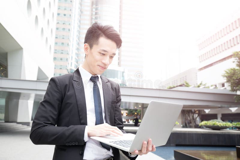 Businessman Use Computer in Honkong Stock Photo - Image of computer ...