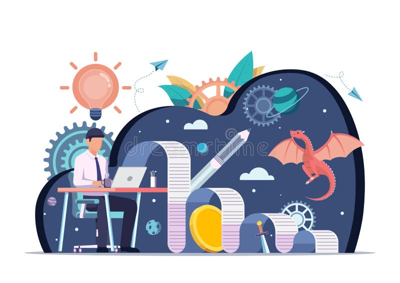 Creative Writing Laptop Stock Illustrations – 3,136 Creative Writing ...