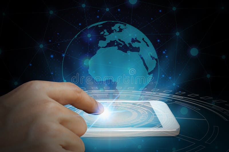 Businessman Use Smartphone with Global Network and Global Communication ...