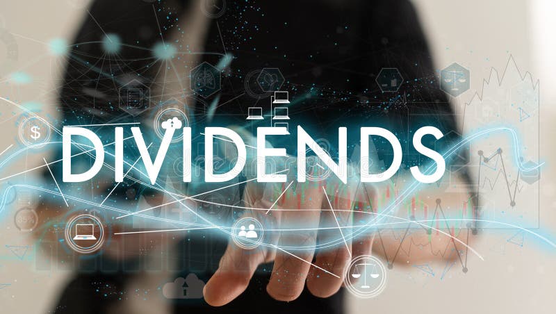 Businessman Use Smartphone and Selecting Dividends, Touch Screen ...