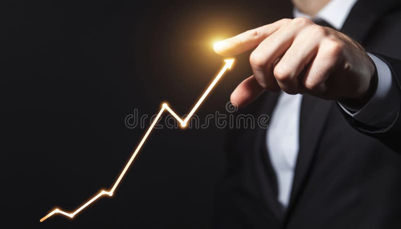 Businessman Uses Modern Computer Virtual Dashboard To Analyze Sales ...