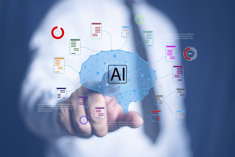 Businessman Using AI Smart Bot Chat. GPT Chat with AI. Business ...