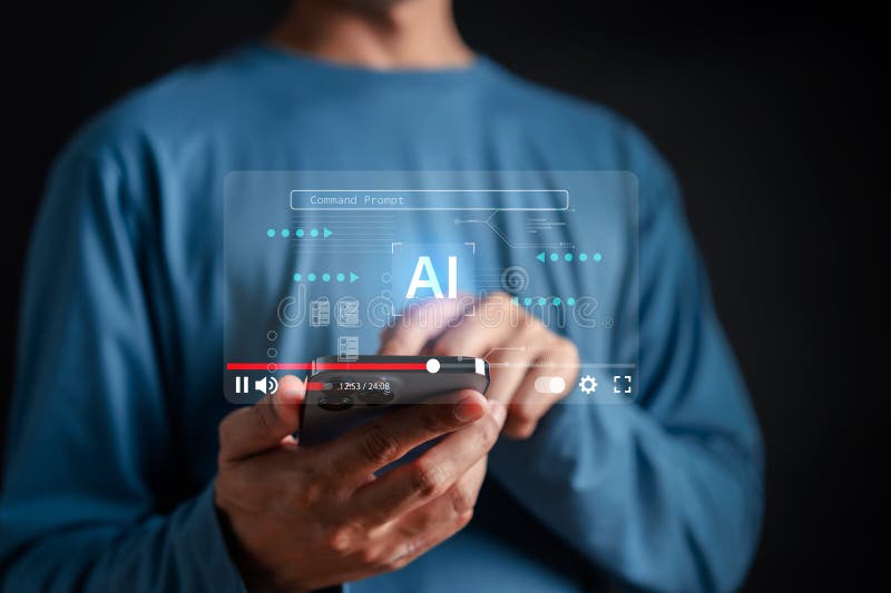 Businessman Using Ai Technology. AI Artificial Intelligence Video ...