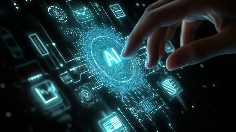 Businessman Using Artificial Intelligence Ai Software on Digital Screen ...