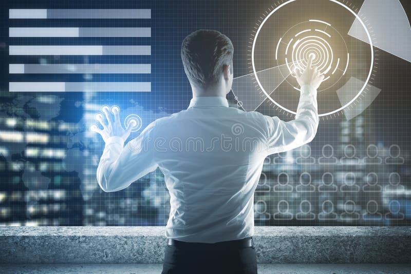 Businessman Using Business Interface Stock Image - Image of marketing ...