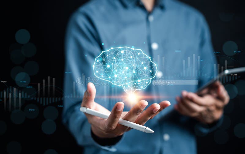 Businessman Using Chat Bot Intelligence Ai. Chat with AI Artificial ...