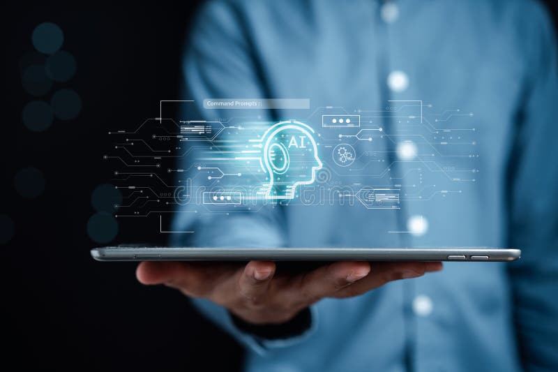 Businessman Using Chat Bot in Smartphone Intelligence Ai. Chat with AI ...