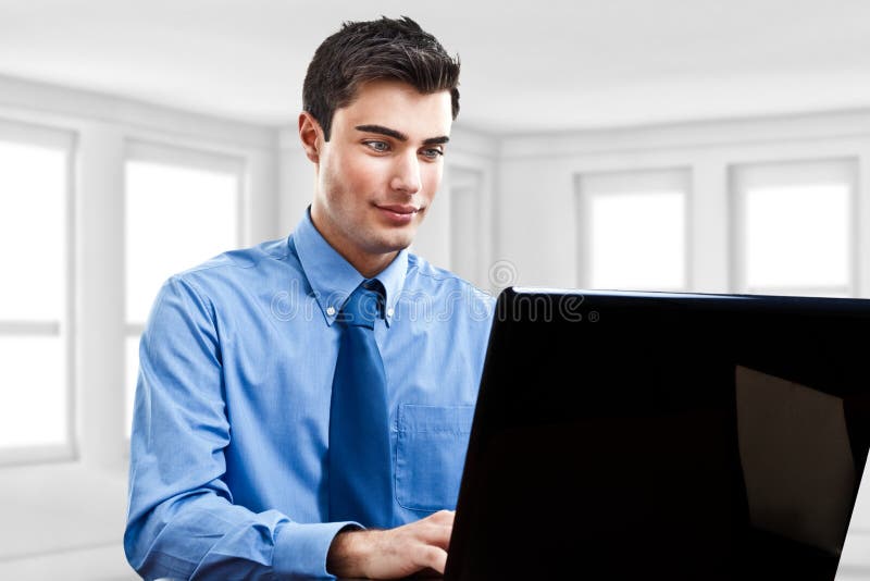 Businessman using computer stock photo. Image of person - 24867974 Businessman using computer stock photo. Image of person - 24867974