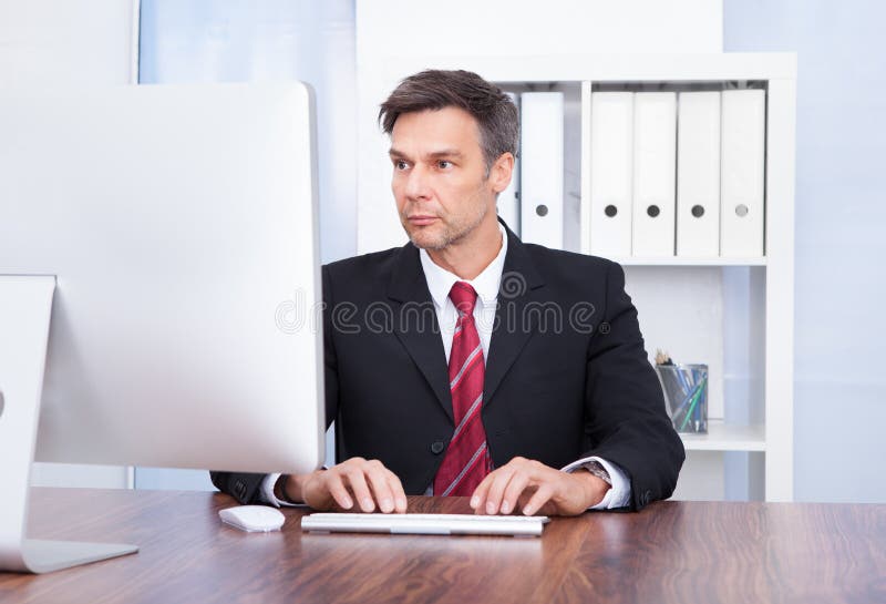 Businessman Using Online Banking Service Stock Image - Image of ...