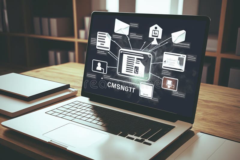 Businessman Using a Computer To Document Management Concept, Generative ...