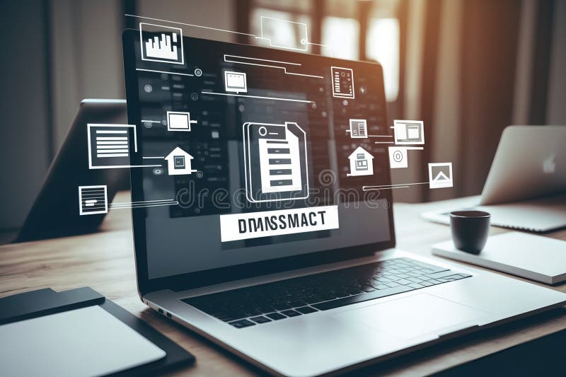 Businessman Using a Computer To Document Management Concept, Generative ...