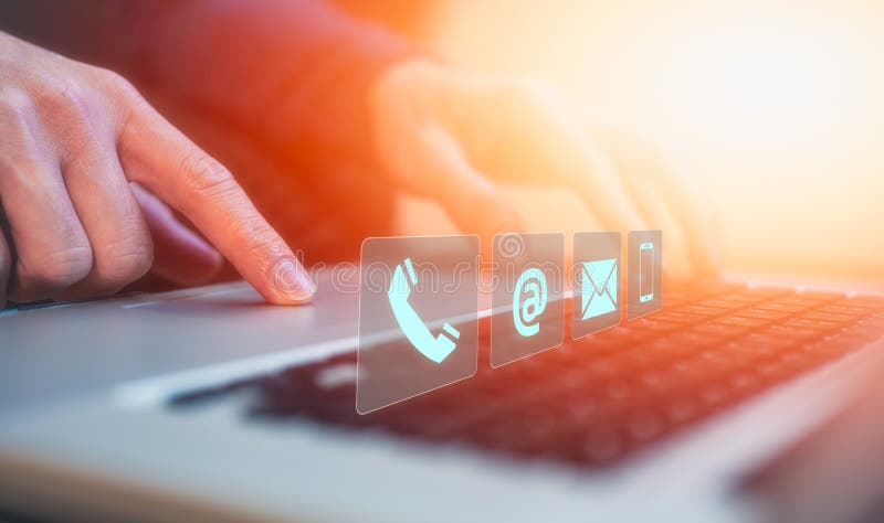Businessman Using Computer Touch Pad Keyboard Searching Web, Browsing ...