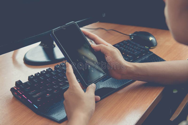 Businessman are Using Computers To Working at Home Stock Image - Image ...