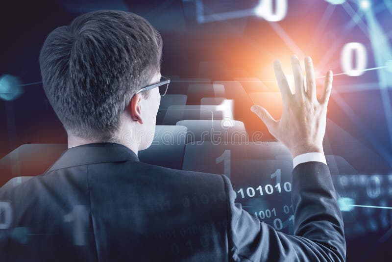 Businessman Using Digital Interface Stock Photo - Image of multimedia ...