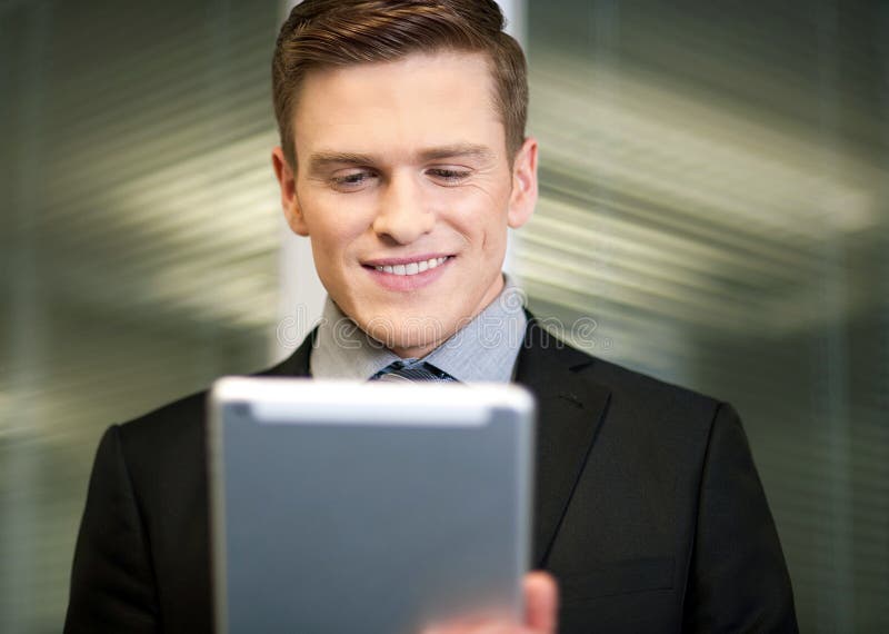 Businessman Using Digital Tablet Stock Photo - Image of manager, hitech ...