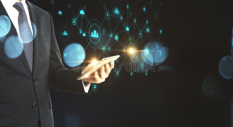 Businessman Using Digital Tablet Stock Image - Image of computing ...