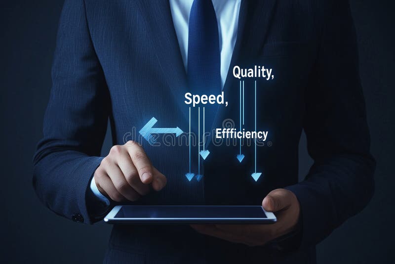 Businessman Using Digital Tablet Stock Illustration - Illustration of ...