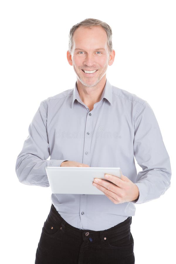 Businessman Using Online Banking Service Stock Image - Image of ...