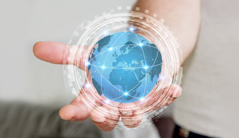 World map with interface stock illustration. Illustration of blank ...