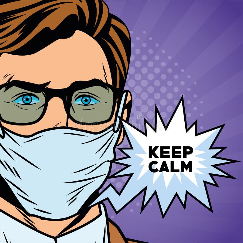 Businessman Using Face Mask for Covid19 Saying Keep Calm Stock Vector ...
