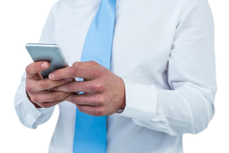Businessman Using His Phone Stock Image - Image of showing, person ...