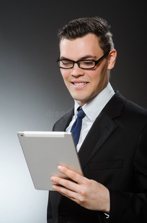 The Businessman Using His Tablet Computer in Business Concept Stock ...