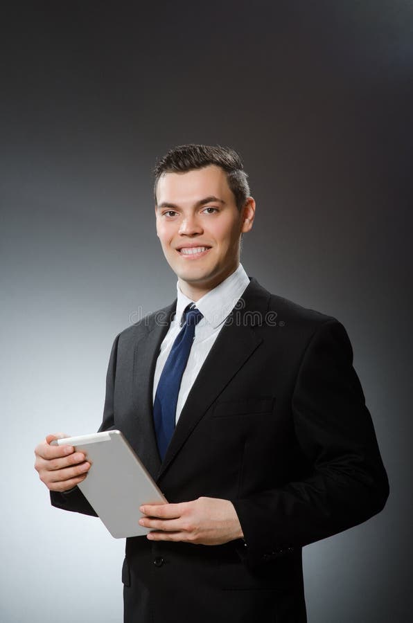 The Businessman Using His Tablet Computer in Business Concept Stock ...