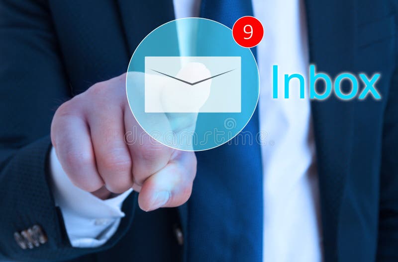 Businessman Using Interface To Receive Message Notification Stock Image ...