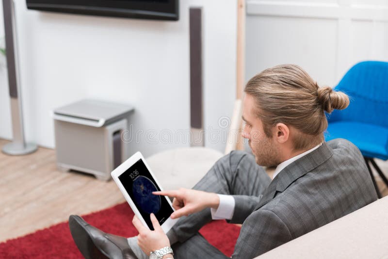 Man using ipad editorial stock photo. Image of caucasian - 30059403