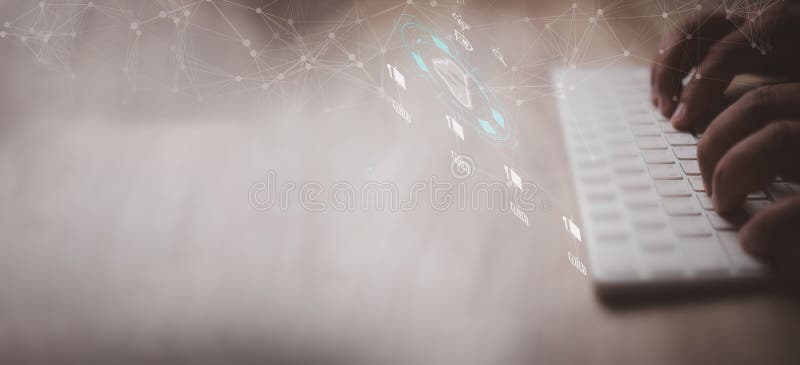Businessman Using Keyboard Laptop To Document Management Stock Photo ...