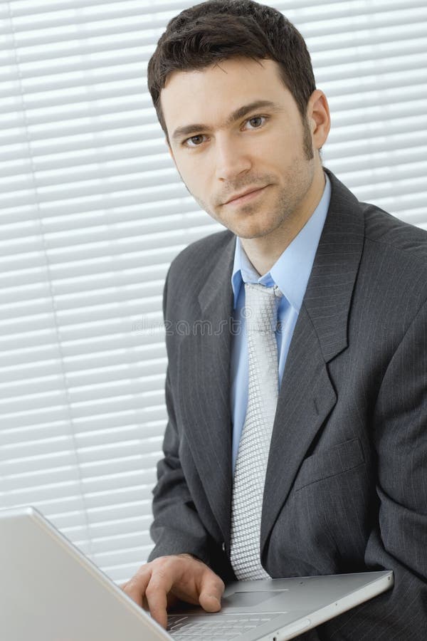 Businessman using laptop stock photo. Image of businessman - 12702514