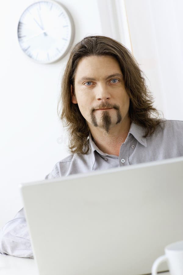 Businessman Using Laptop Computer Stock Photo - Image of horizontal ...