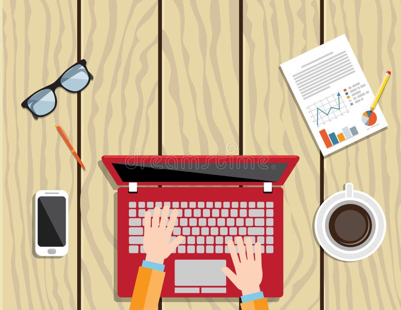 Businessman using a laptop stock vector. Illustration of people - 88669849