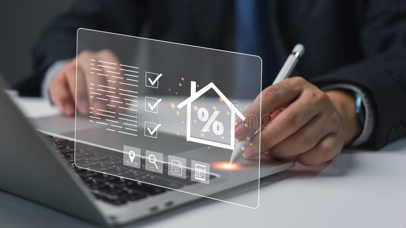 Businessman Using Laptop with Holographic Interface, Displaying Finance ...