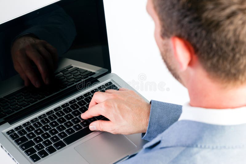 Businessman using laptop stock image. Image of success - 37824283
