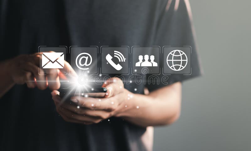 Contact Us or Customer Support Hotline People Connect Stock Image ...