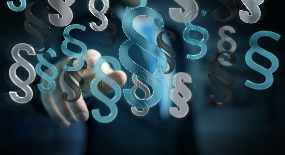 Businessman Using Law Paragraph Symbol 3D Rendering Stock Illustration ...