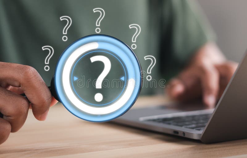 Question marks concept stock image. Image of device - 267272119