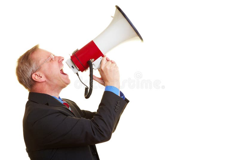 Businessman Using a Megaphone Stock Image - Image of proclamation, copy ...