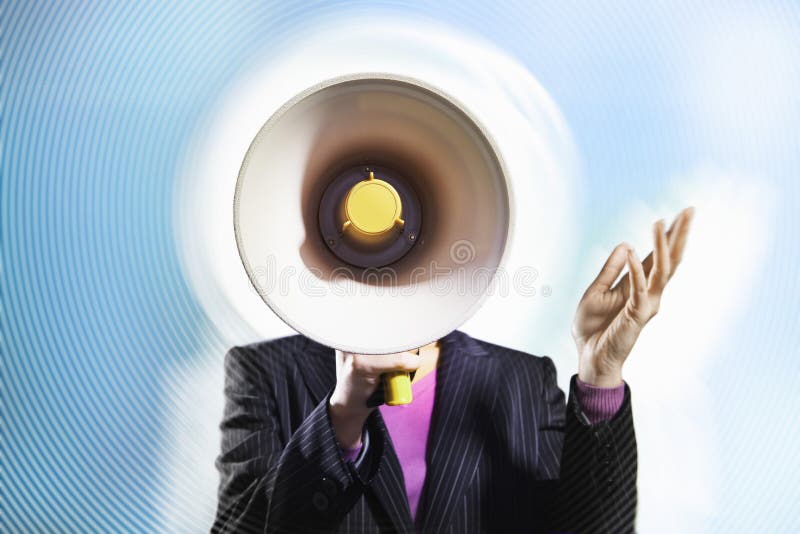 Businessman Using Megaphone Stock Image - Image of announce, megaphone ...