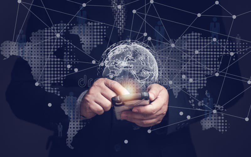 Businessman Using Mobile Phone As a Tool for Analyzing Data and ...