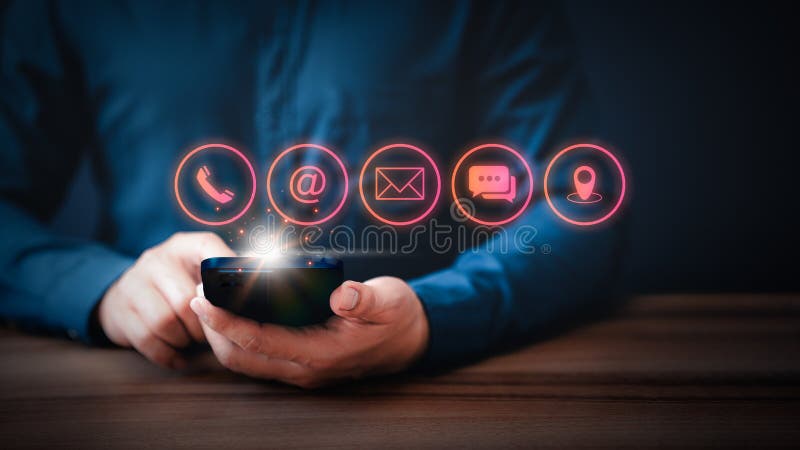 Businessman Using Mobile Phone or Smartphone with the Call Phone, Email ...