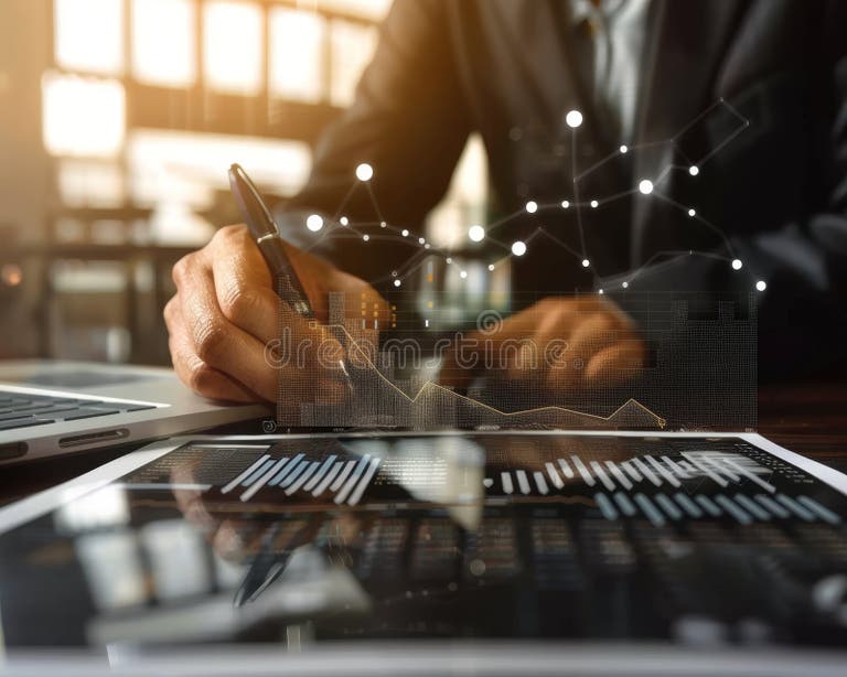 Businessman Using Modern Computer for Developing and Implementing ...